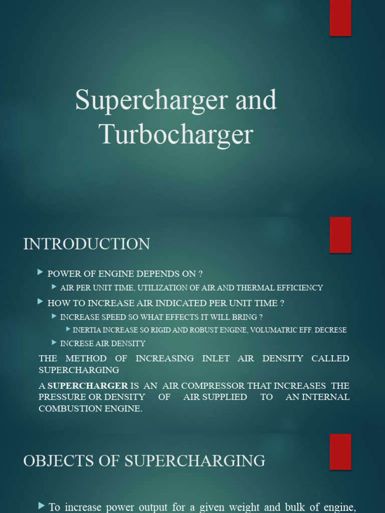Supercharger and Turbocharger | PDF | Turbocharger | Engines