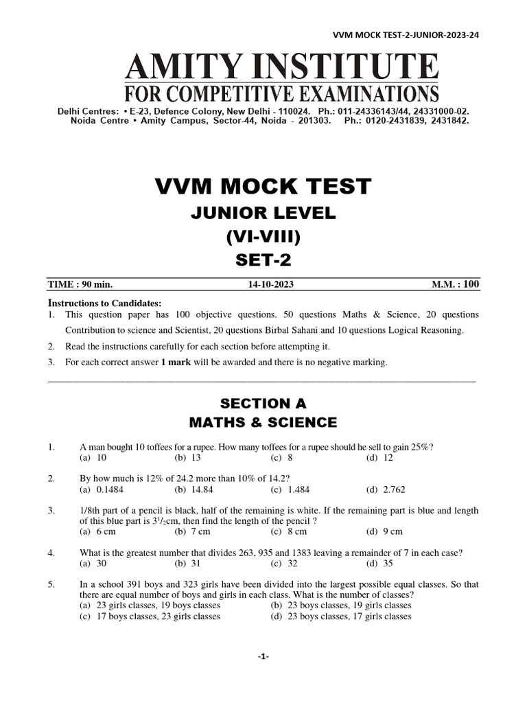 02 VVM Junior Set 2 14 10 2023 Final | PDF
