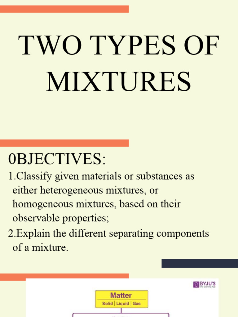 Types of Mixtures | PDF