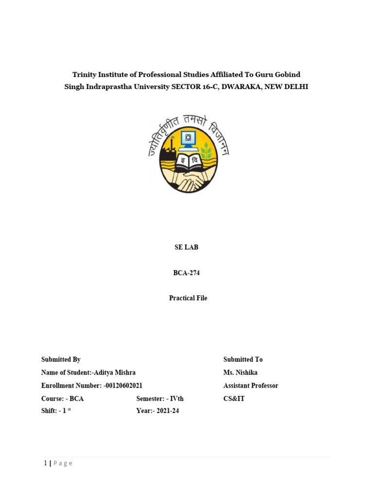 SE_Lab Aditya Mishra | PDF