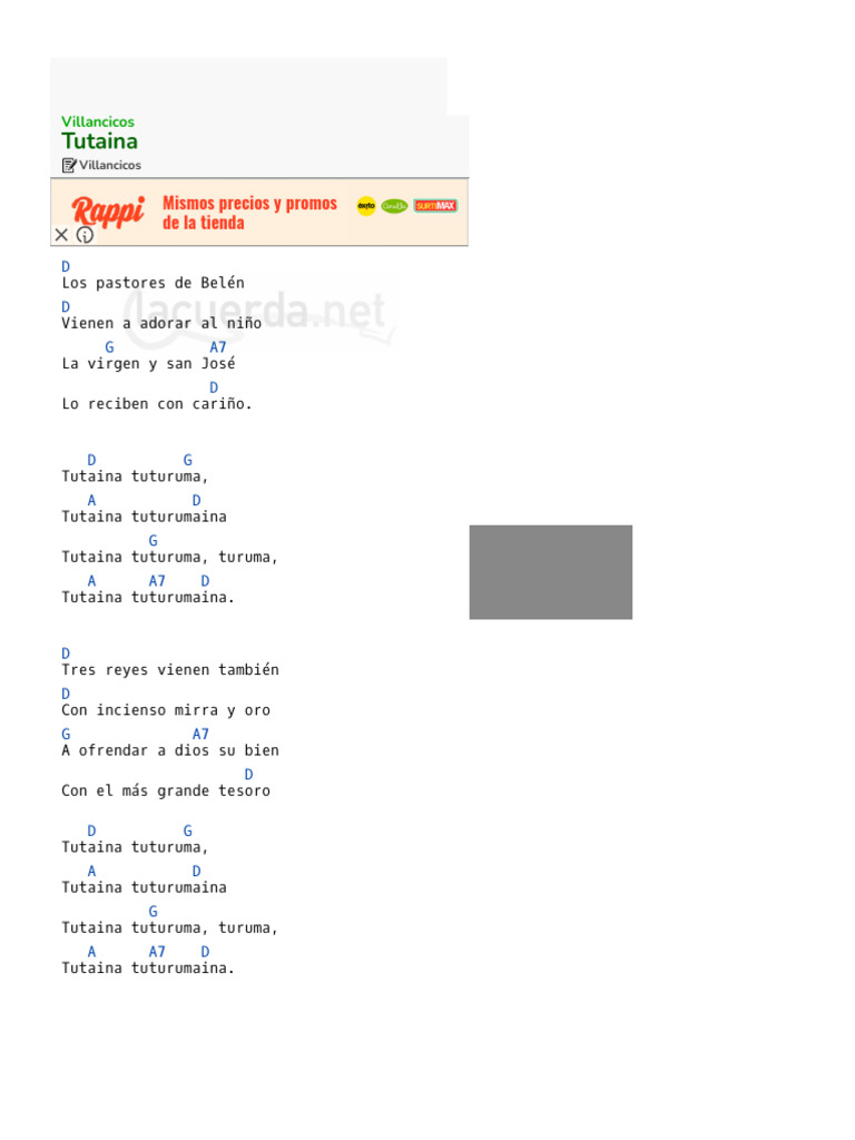 TUTAINA, Villancicos- Acordes 2 | PDF