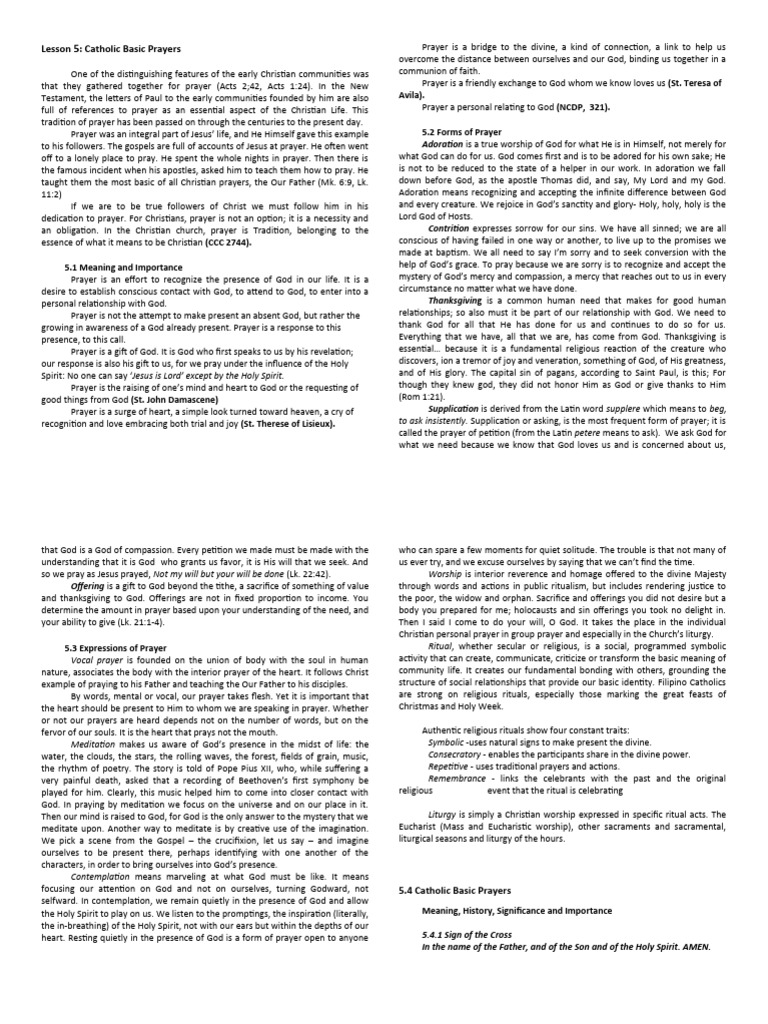 Basic Prayers | PDF | Rosary | Lord's Prayer