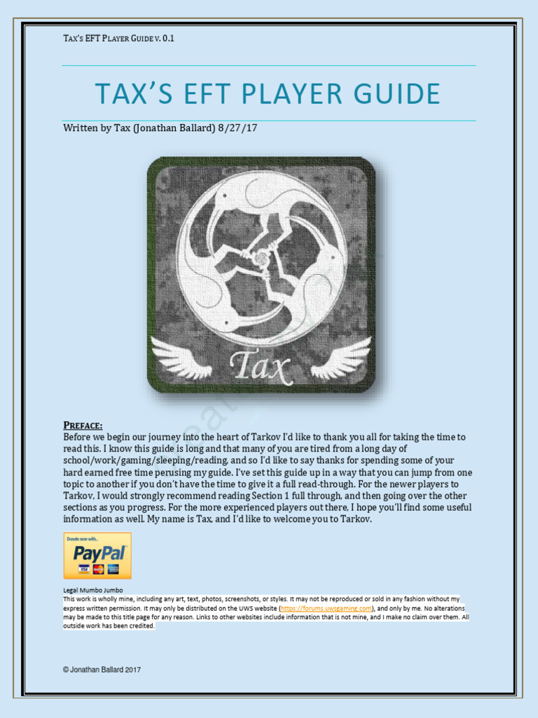 EFT - New Players Guide v1b | PDF