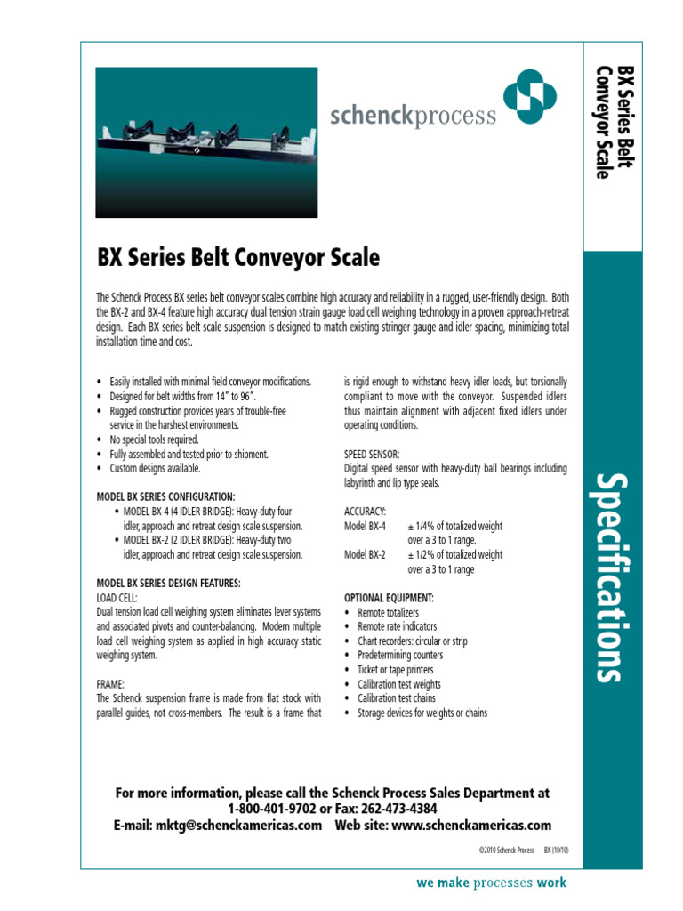 BX Series Belt Conveyor Scale Overview | PDF | Weighing Scale ...