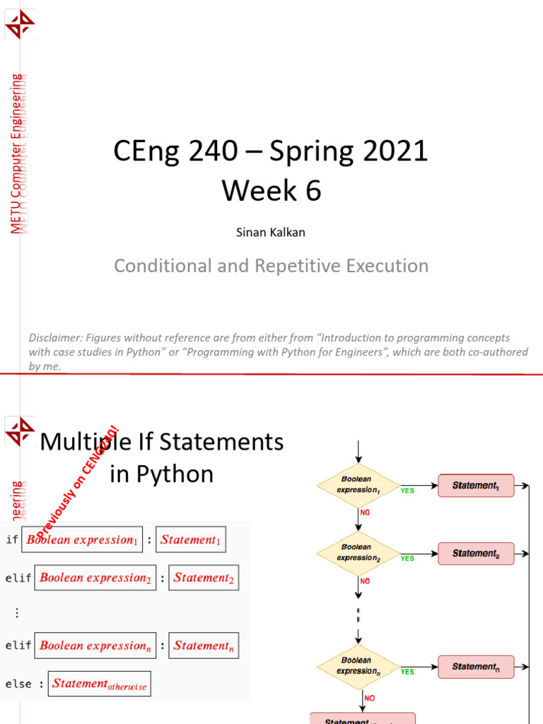 CENG240-2021 - Week6 - Examples With Conditional and Repetitive Execution | PDF | Computer ...