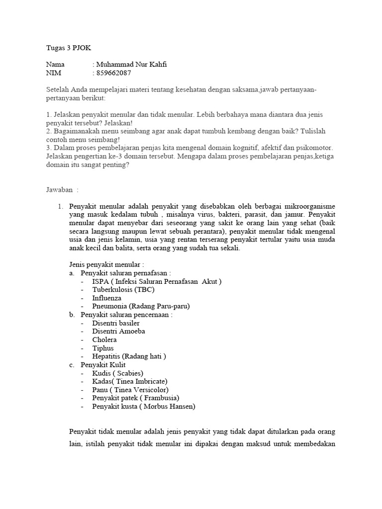 Tugas 3 PJOK Universitas Terbuka | PDF