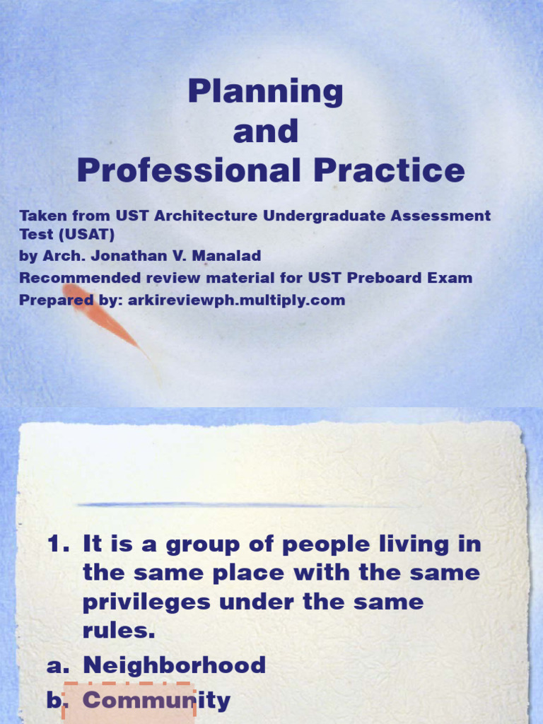 UST Architecture Exam Review Guide | PDF