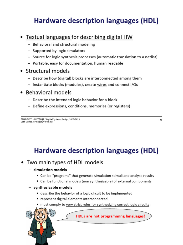 Slides Aula PL 1 IntroVerilogHDL | PDF | Hardware Description Language ...