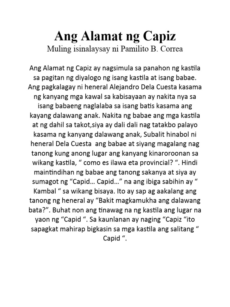 Alamat NG Capiz | PDF