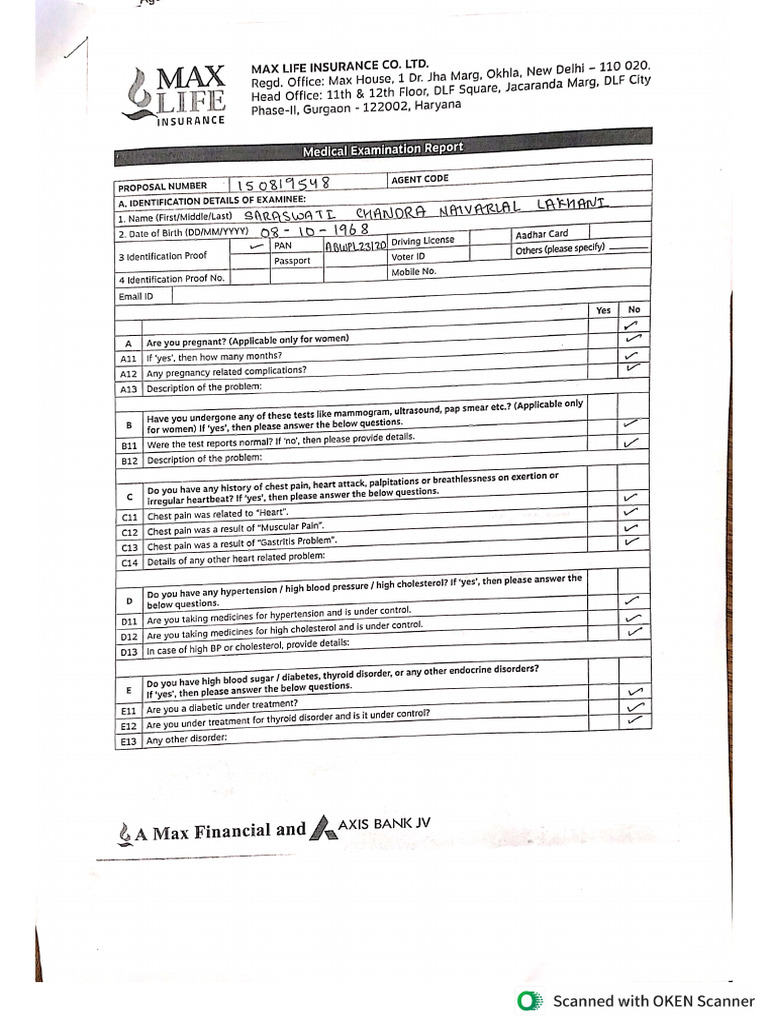 Mr. Saraswati Lakhani Form 7 TMT Result Report | PDF
