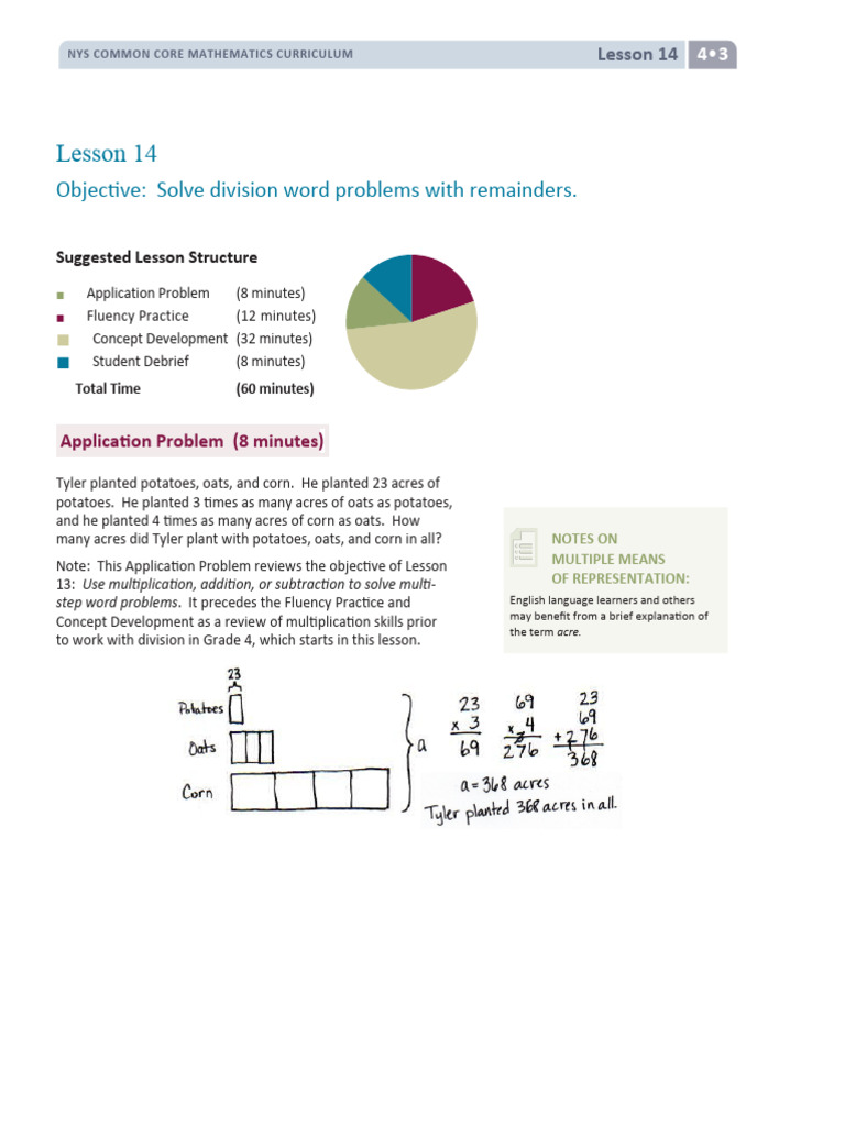 Math g4 m3 Topic e Lesson 14 | PDF | Curriculum | Mathematics