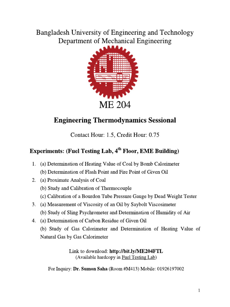ME204 Labsheet | PDF