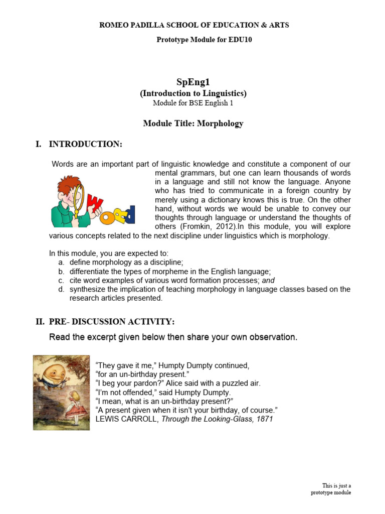 Sample Module | PDF | Word | Part Of Speech