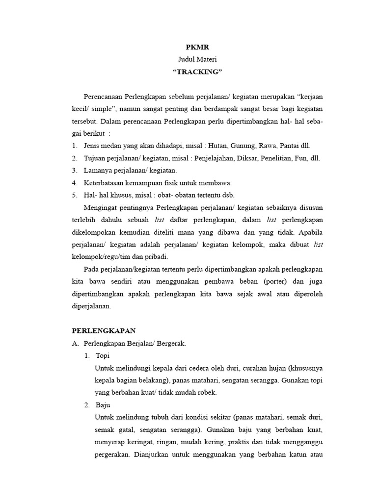 Materi PKMR - Tracking | PDF