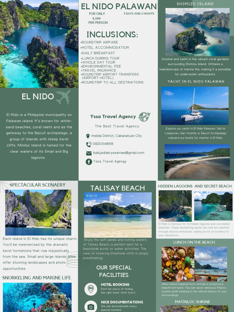 El Nido Palawan Travel Brochure | PDF | Oceanography | Coastal And ...