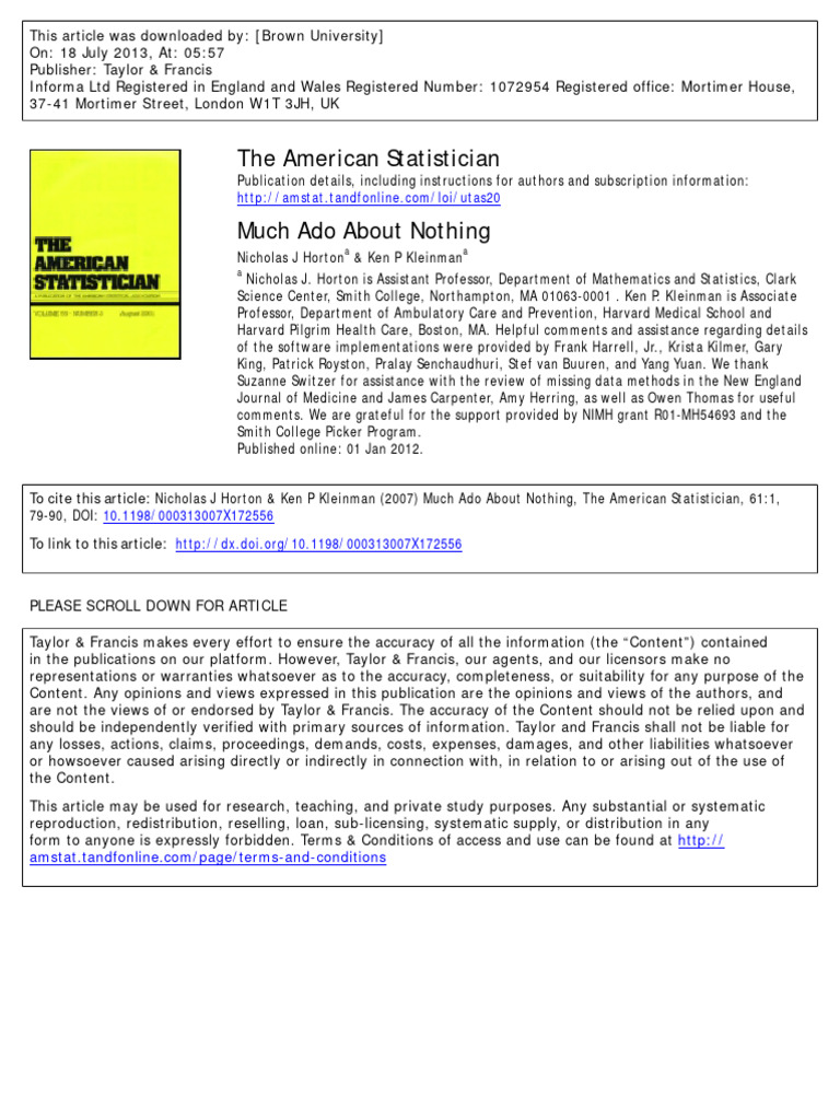 R2 - Horton2007 - Missing Data | PDF | Dependent And Independent Variables | Regression Analysis