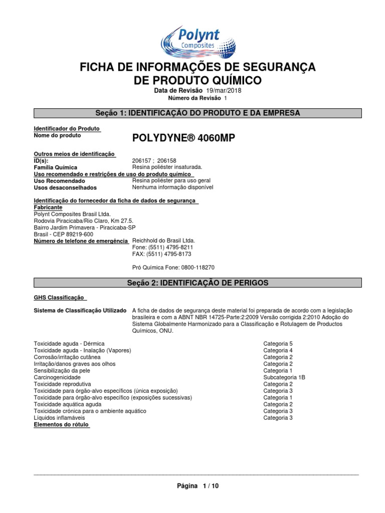 Fispq Resina Polydyne 4060M | PDF