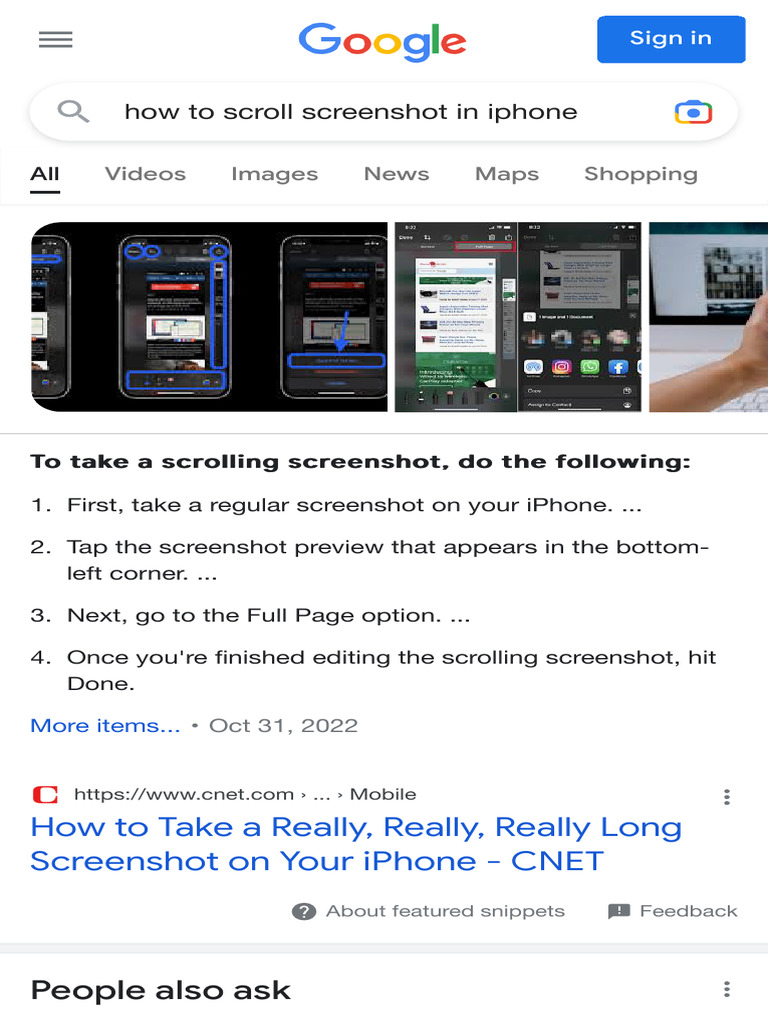 How to Scroll Screenshot in iPhone - Google Search | PDF | Screenshot | Ios