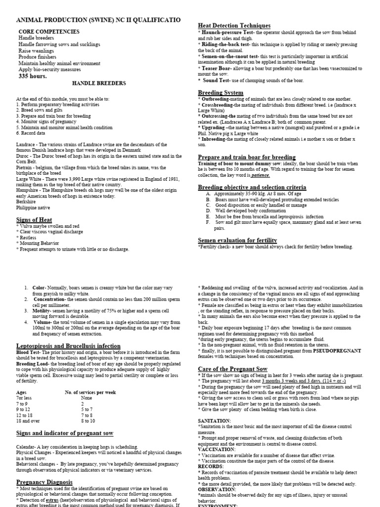 Swine Module | PDF