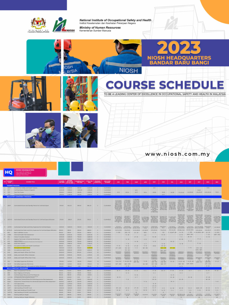 Course Schedule 2023 HQ | PDF