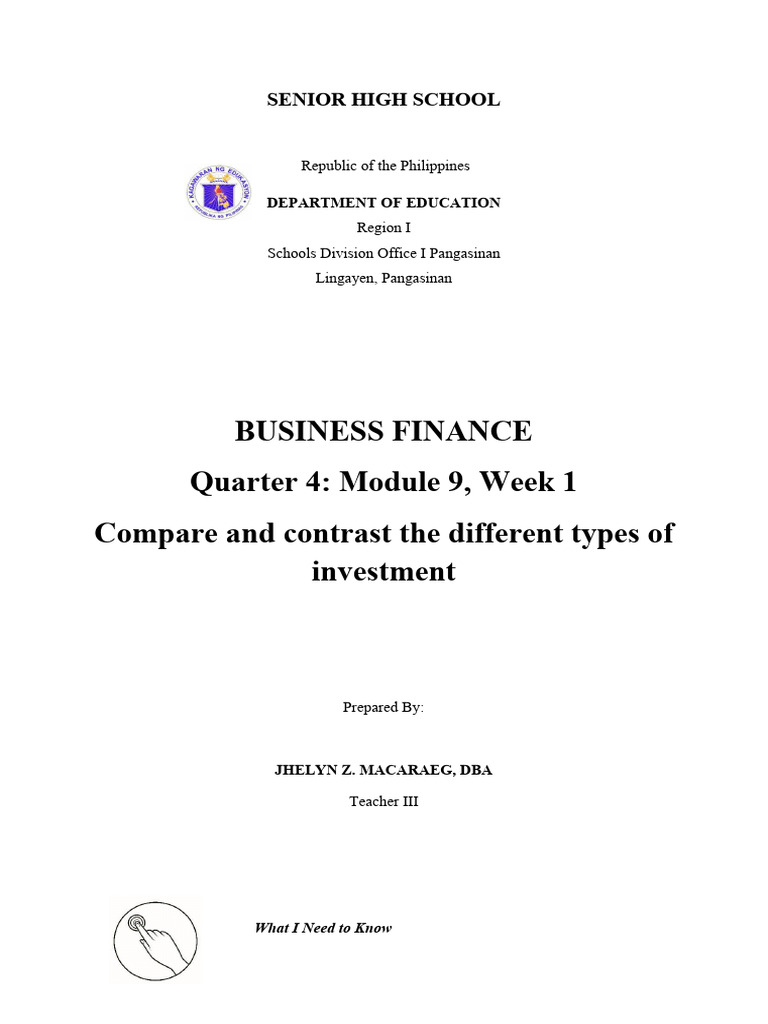 Business Finance q4 Week 1 Module | PDF