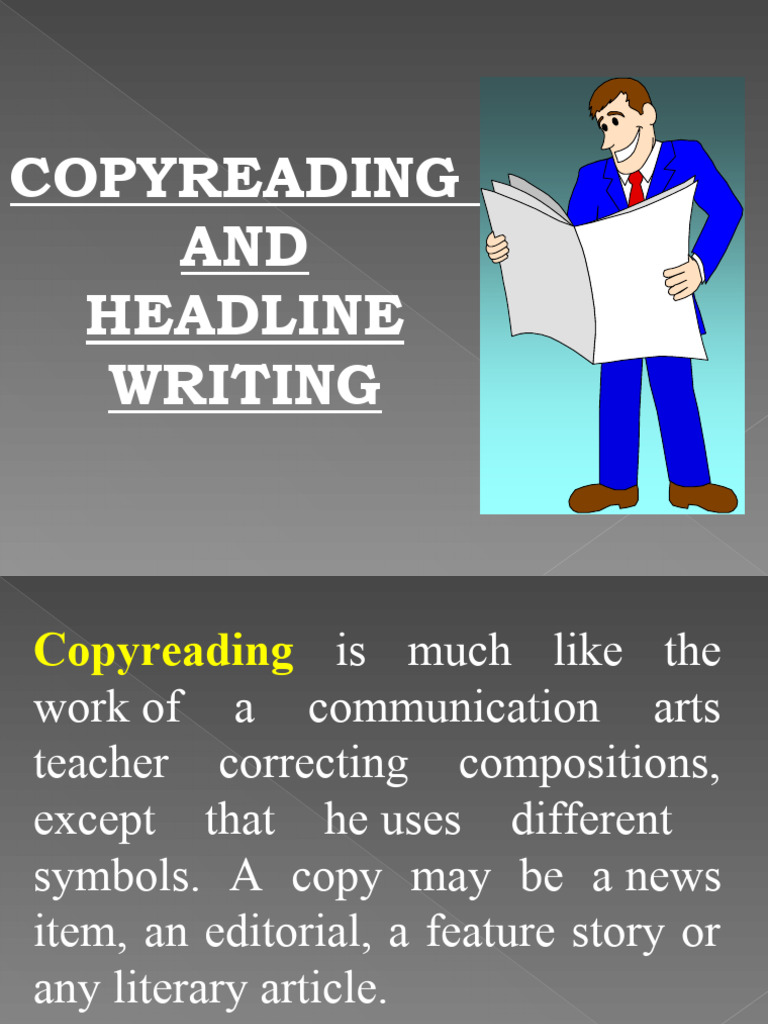 Copyreading and Headline Writing | PDF | Verb | Copy Editing