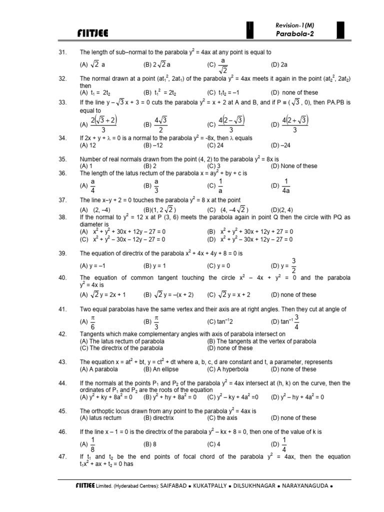 Parabola 2 | PDF