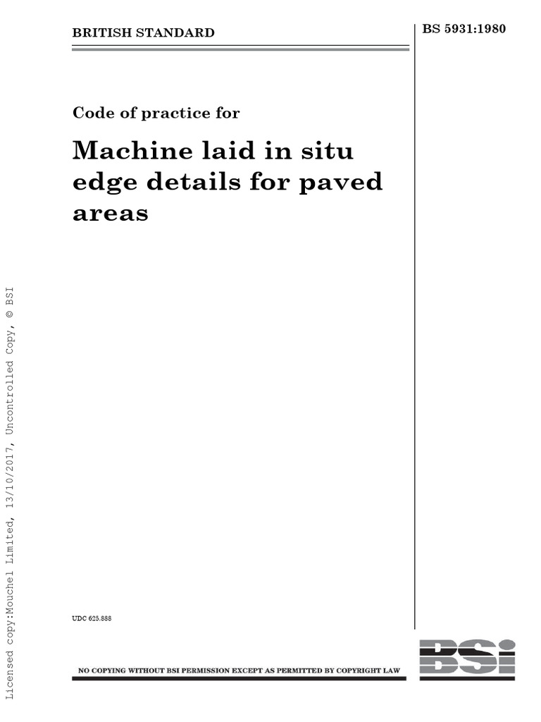 BS 3690 | PDF | Concrete | Road Surface