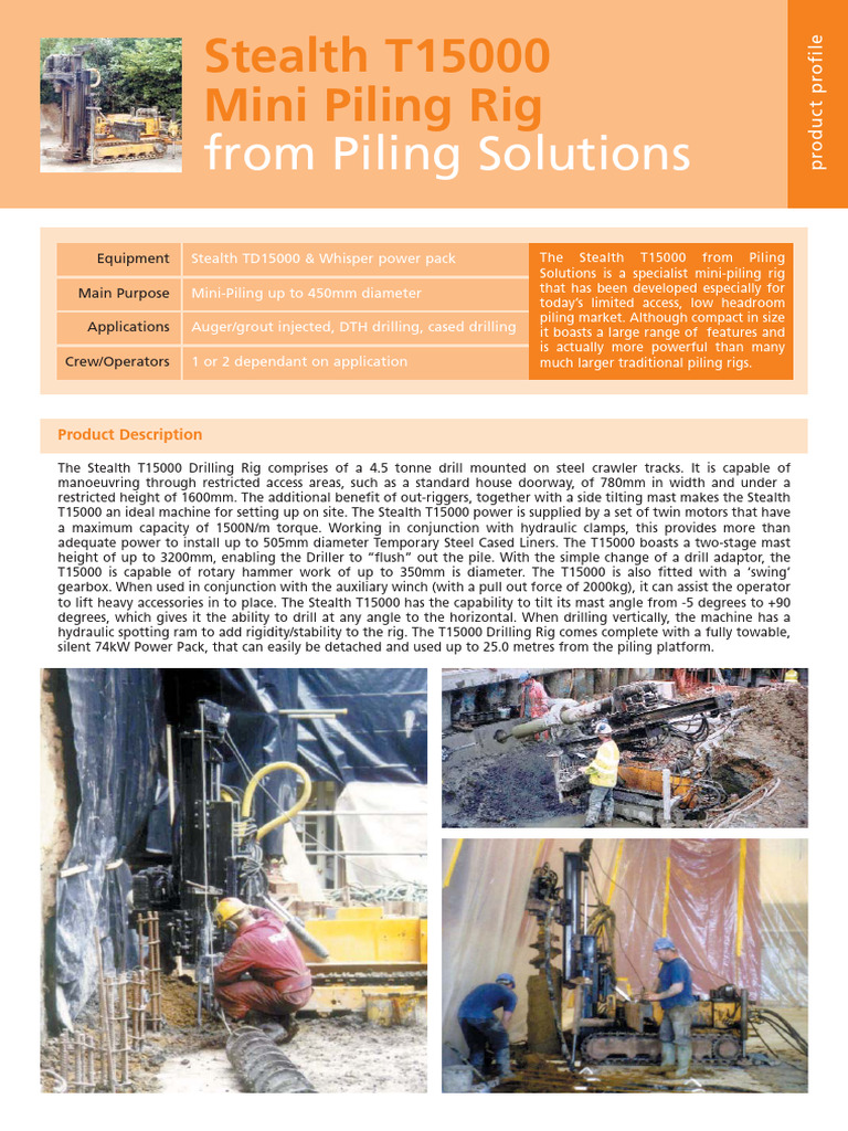 T15000 Piling Rig | PDF | Deep Foundation | Drill