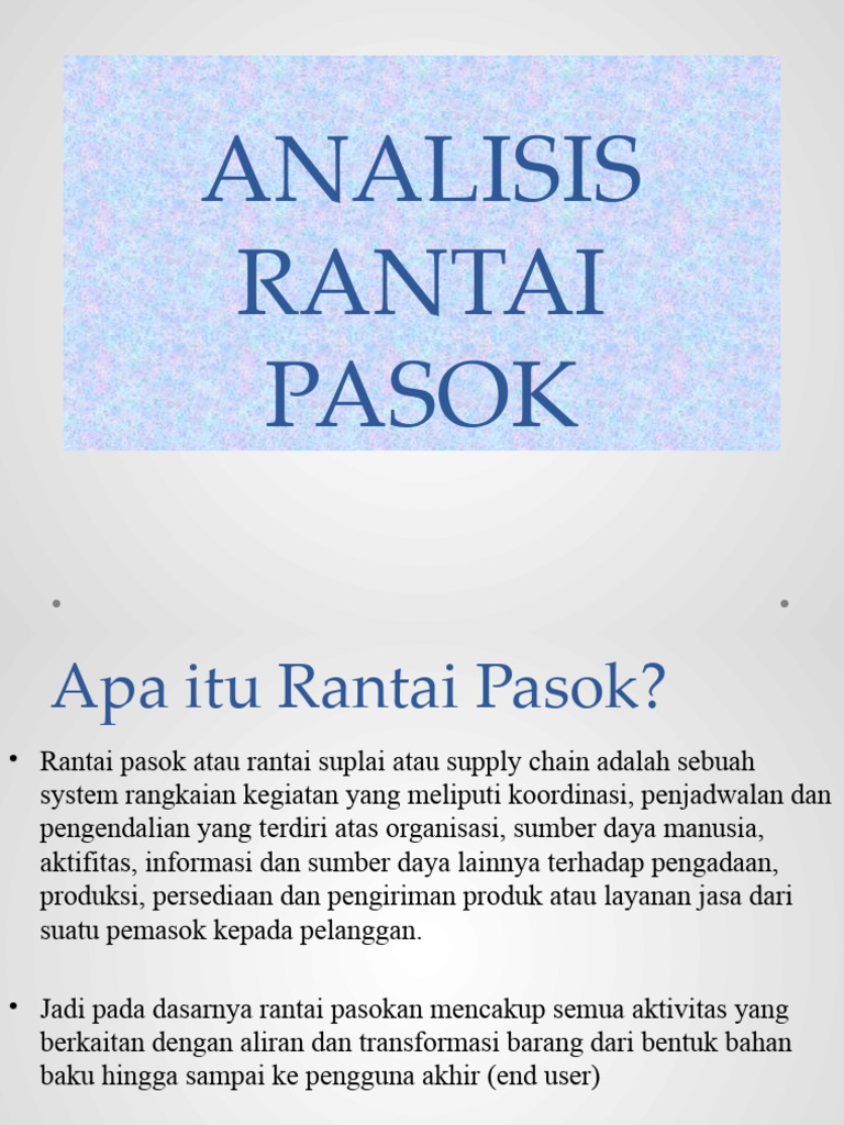 Analisis Rantai Pasok | PDF