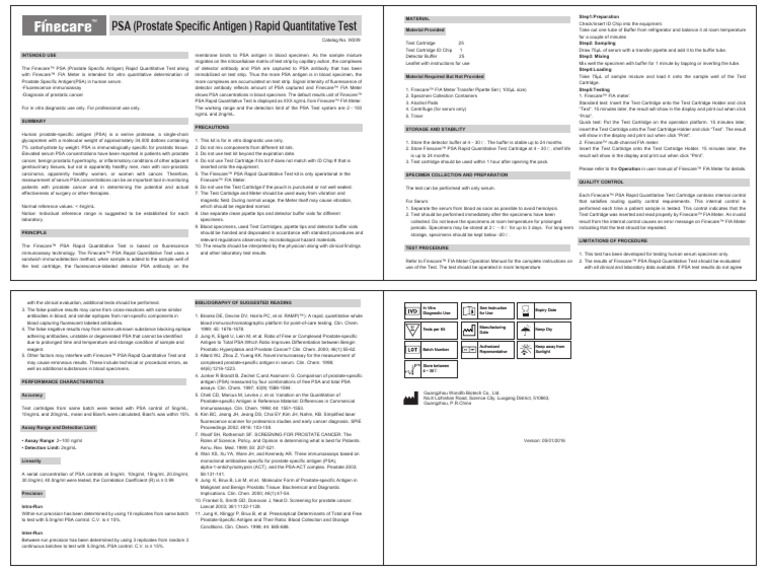 PSA (Prostate Specific Antigen) Rapid Quantitative Test | PDF