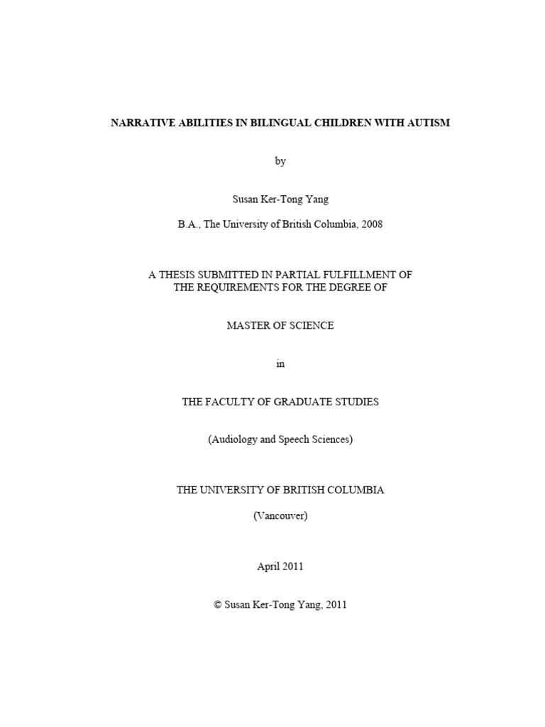 Narrative Abilities in Bilingual Children With Autism | PDF