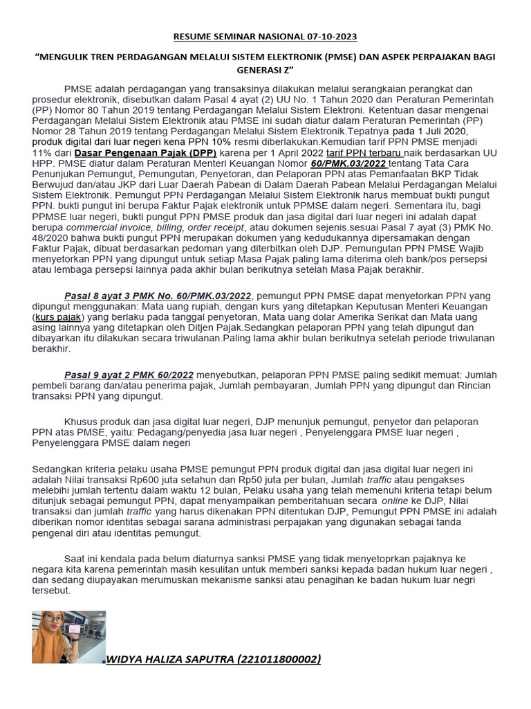 Tren PMSE dan Pajak untuk Gen Z | PDF