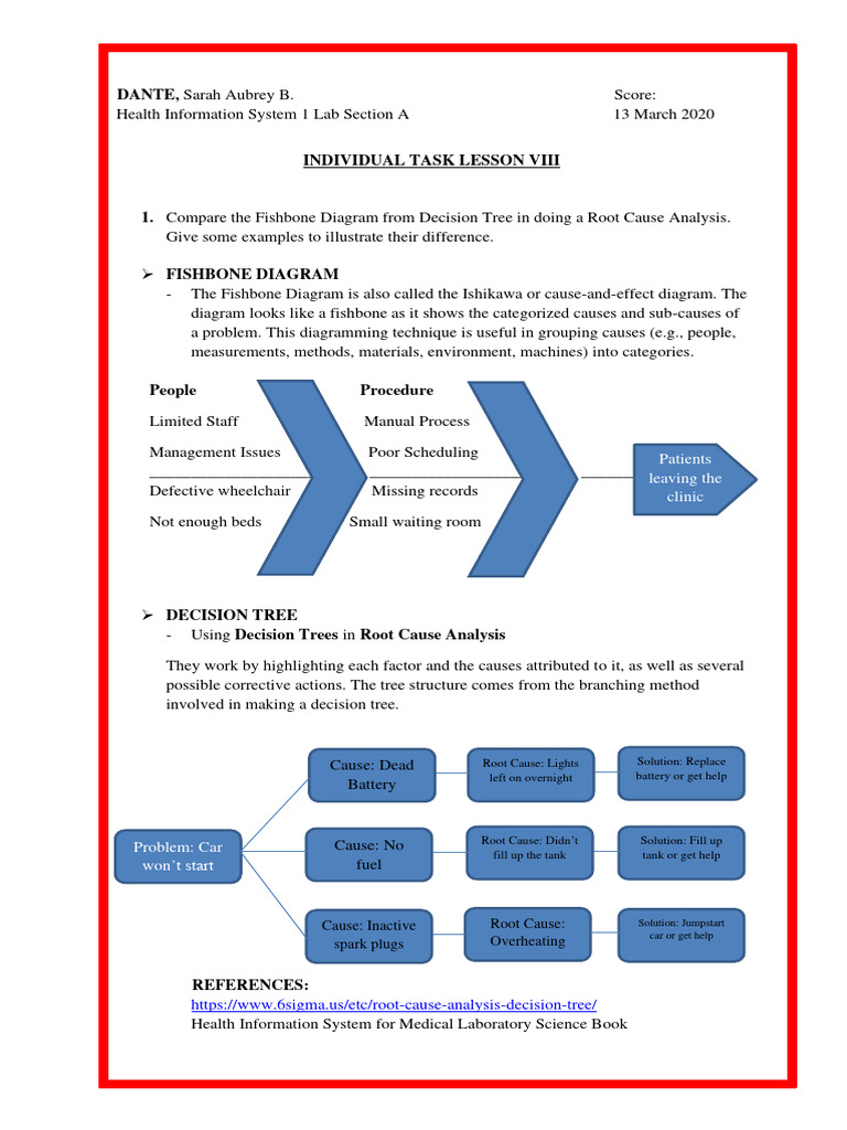 Health Information System LAB - Fishbone Diagram from Decision Tree in ...