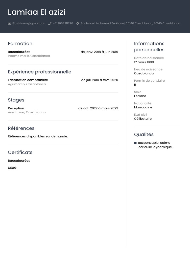 CV de Lamiaa El Azizi | PDF