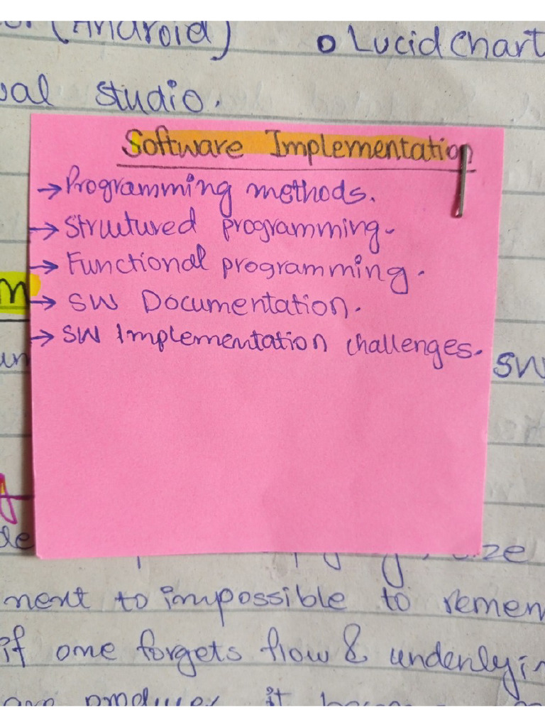 SE-notes Software Implementation. | PDF