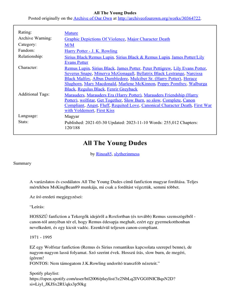 All The Young Dudes | PDF
