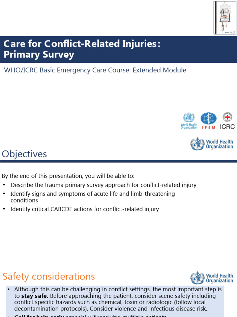 BEC Conflict Primary Survey Module1 EN | PDF | Injury | Bleeding