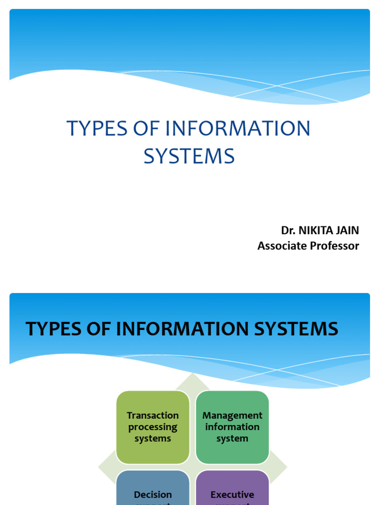 Types of Information Systems | PDF | Decision Support System ...