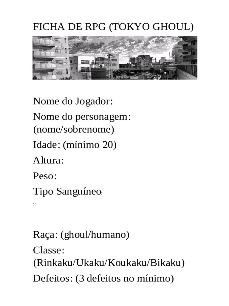Ficha RPG TG (MODELO) | PDF