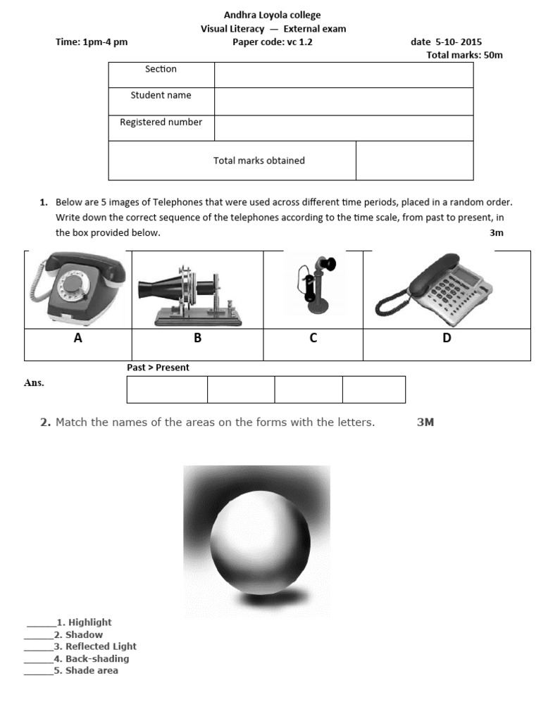 Visual Literacy Exam Guide | PDF