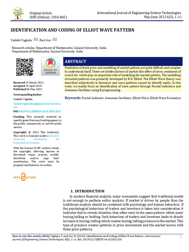 IDENTIFICATION AND CODING OF ELLIOT WAVE PATTERN | PDF | Private Sector | Market (Economics)