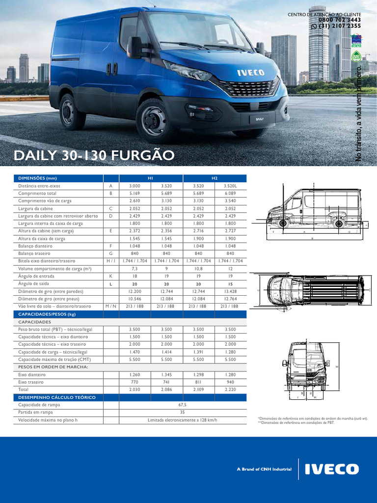 Ficha Técnica DAILY 30.130 FURGAO | PDF