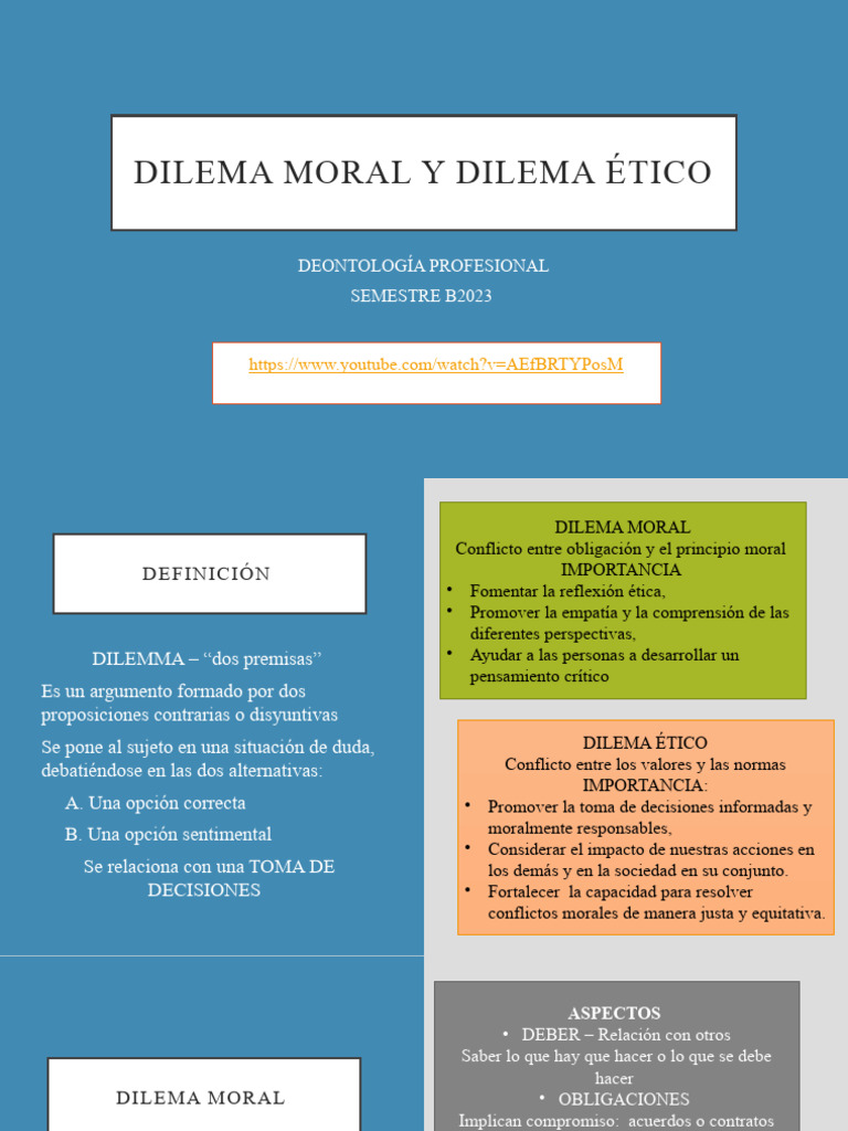 Diapositivas Sobre Dilema Moral y Dilema Ético | PDF