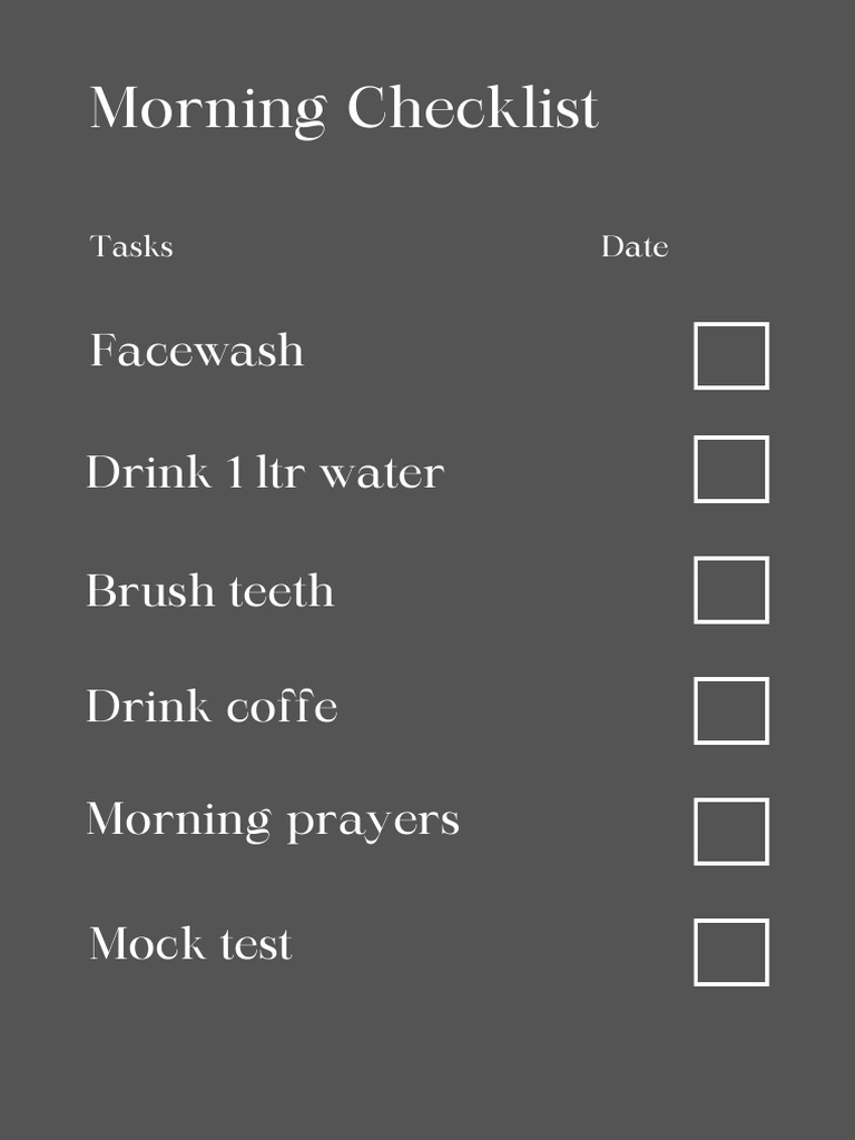 Morning Checklist - 20231113 - 115722 - 0000 | PDF