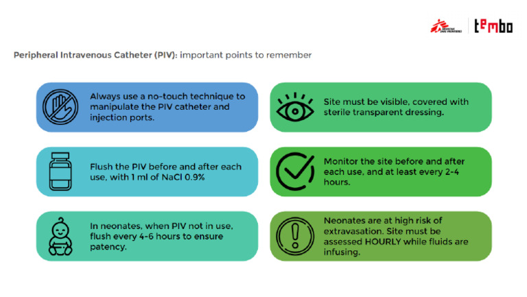 ERIPHERAL INTRAVENOUS CATHETER (PIV) MAINTENANCE - Important Points To Remember | PDF