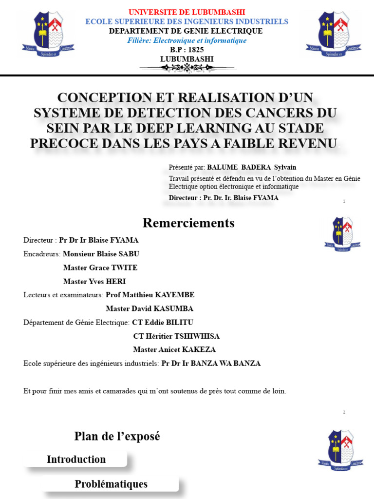 diapo sylvain balume | PDF | Cancer | Apprentissage automatique