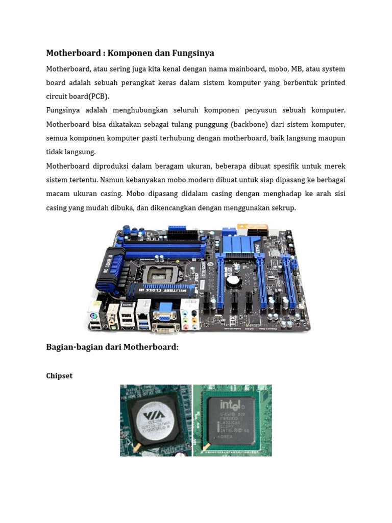 6. KOMPONEN PADA Motherboard | PDF