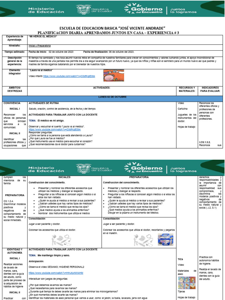 EXPERIENCIA #3 Mi Heroe El Medico 2023 | PDF | Color | Higiene