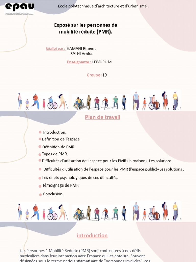 Exposé Sur Les Personnes de Mobilité Réduite (PMR) .: École ...